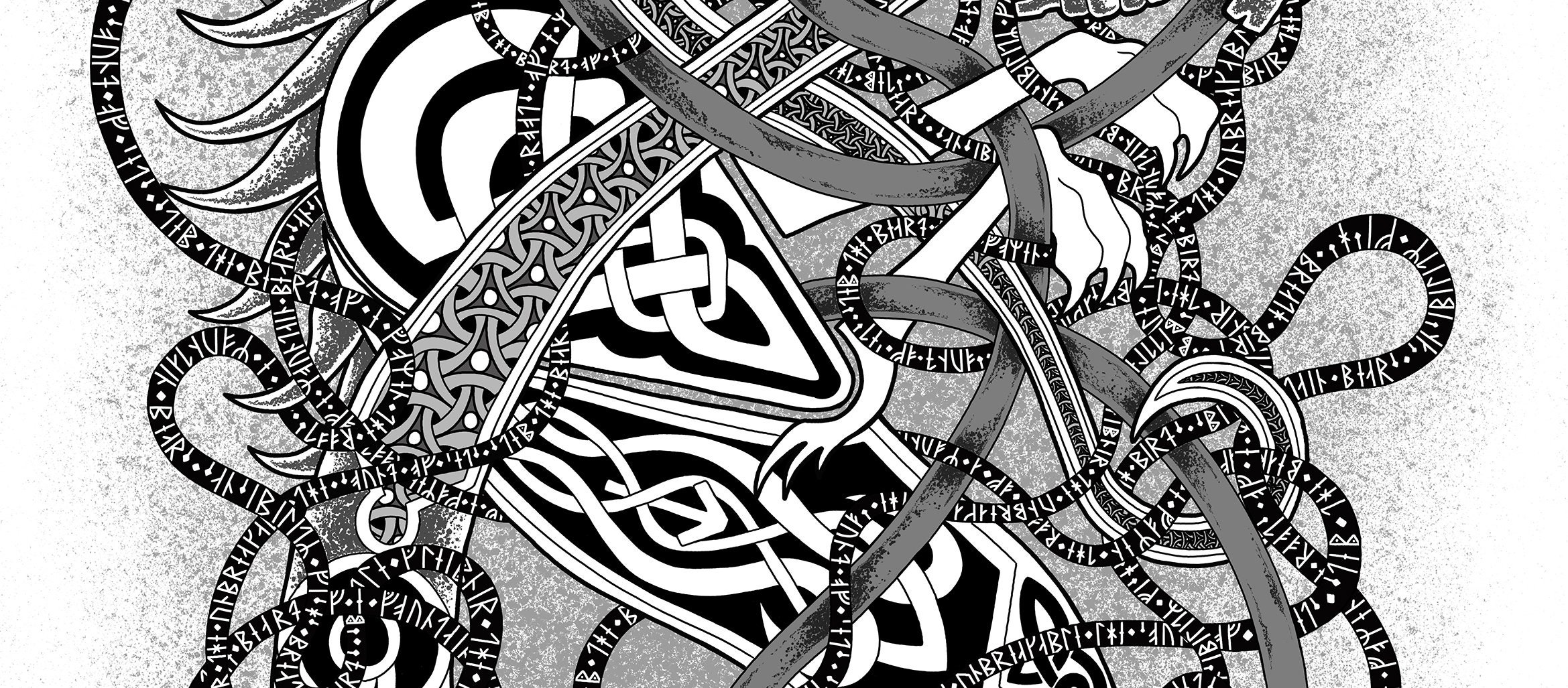 Fenrir the Famed Wolf Traditional Norse Knot-work Art - Etsy