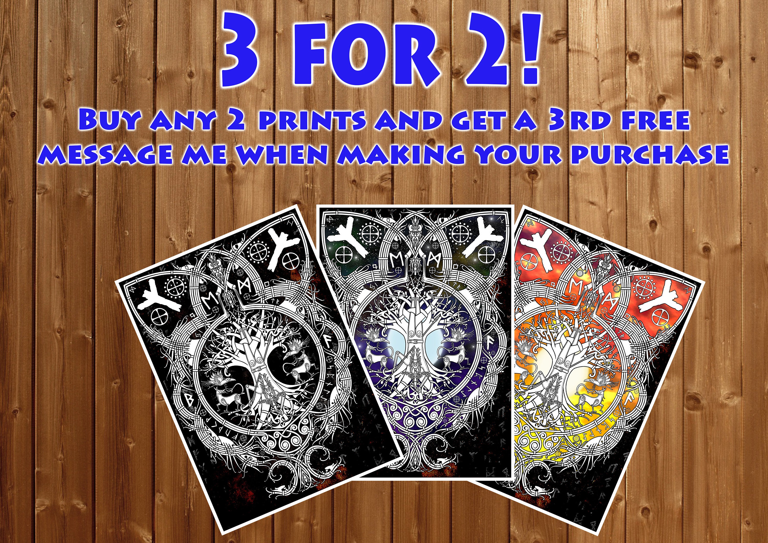 Odin Learning the Runes Print Night Variation Inspired by | Etsy UK