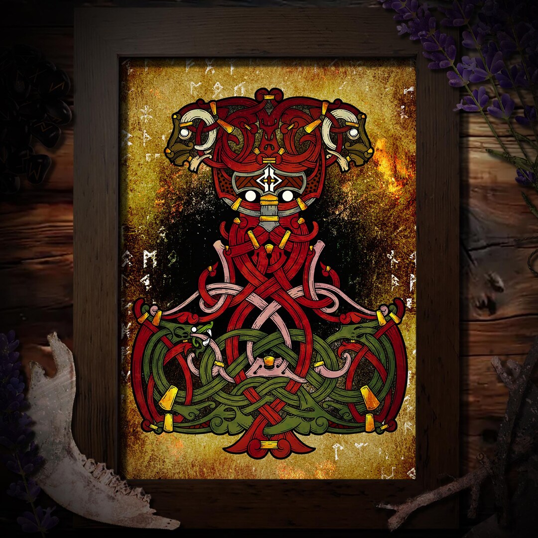 Thor Artwork, Thor Gift, Norse Mythology, Norse God Art, Thor Altar Art ...