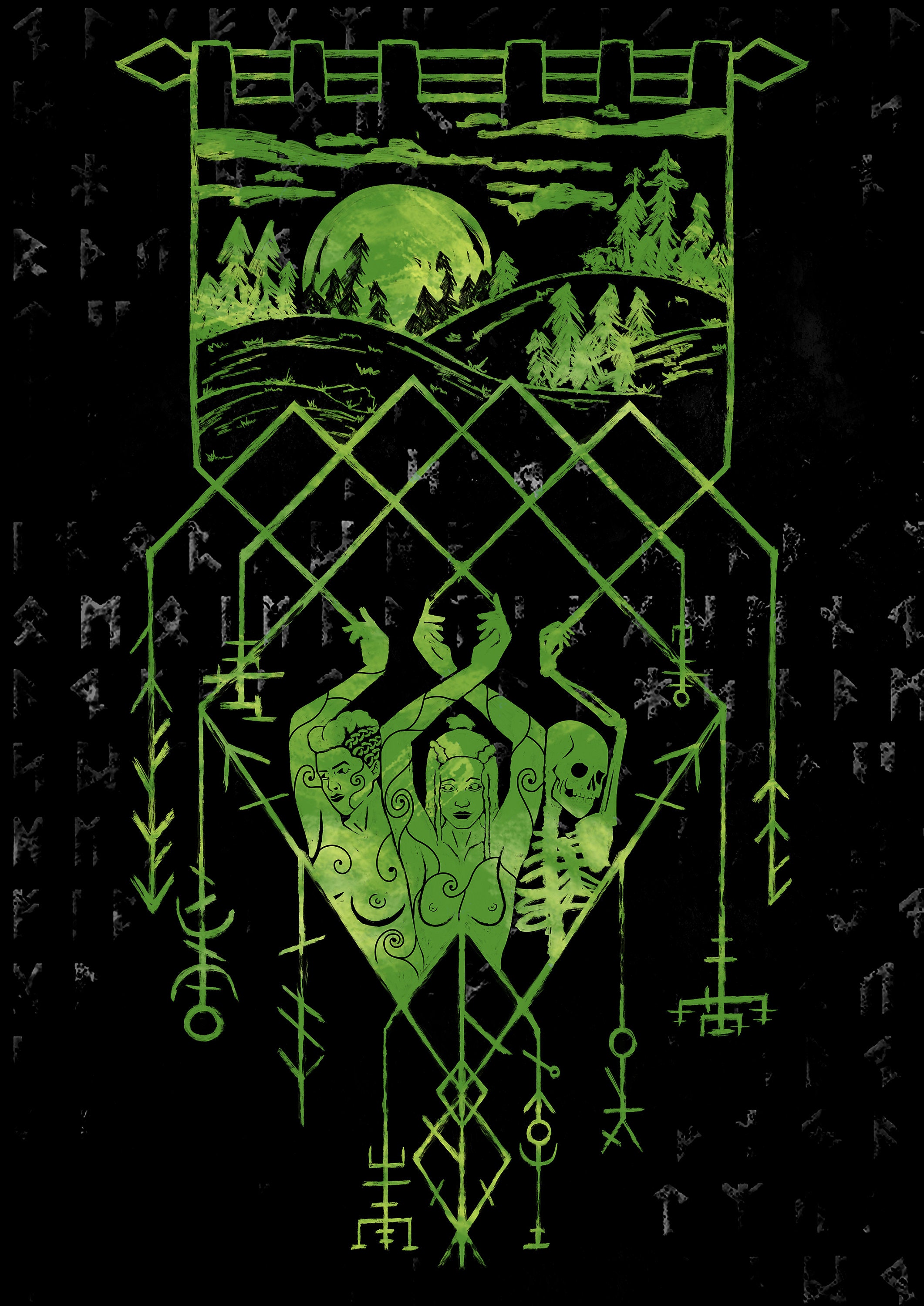 Prints Goddess of Fate Traditional Norse Knot-work Art CUSTOM Norns Art ...