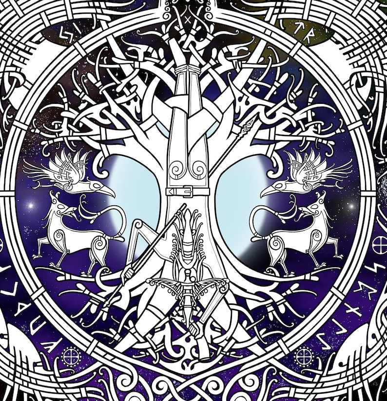 Odin Learning the Runes Print Night Variation Inspired by - Etsy UK