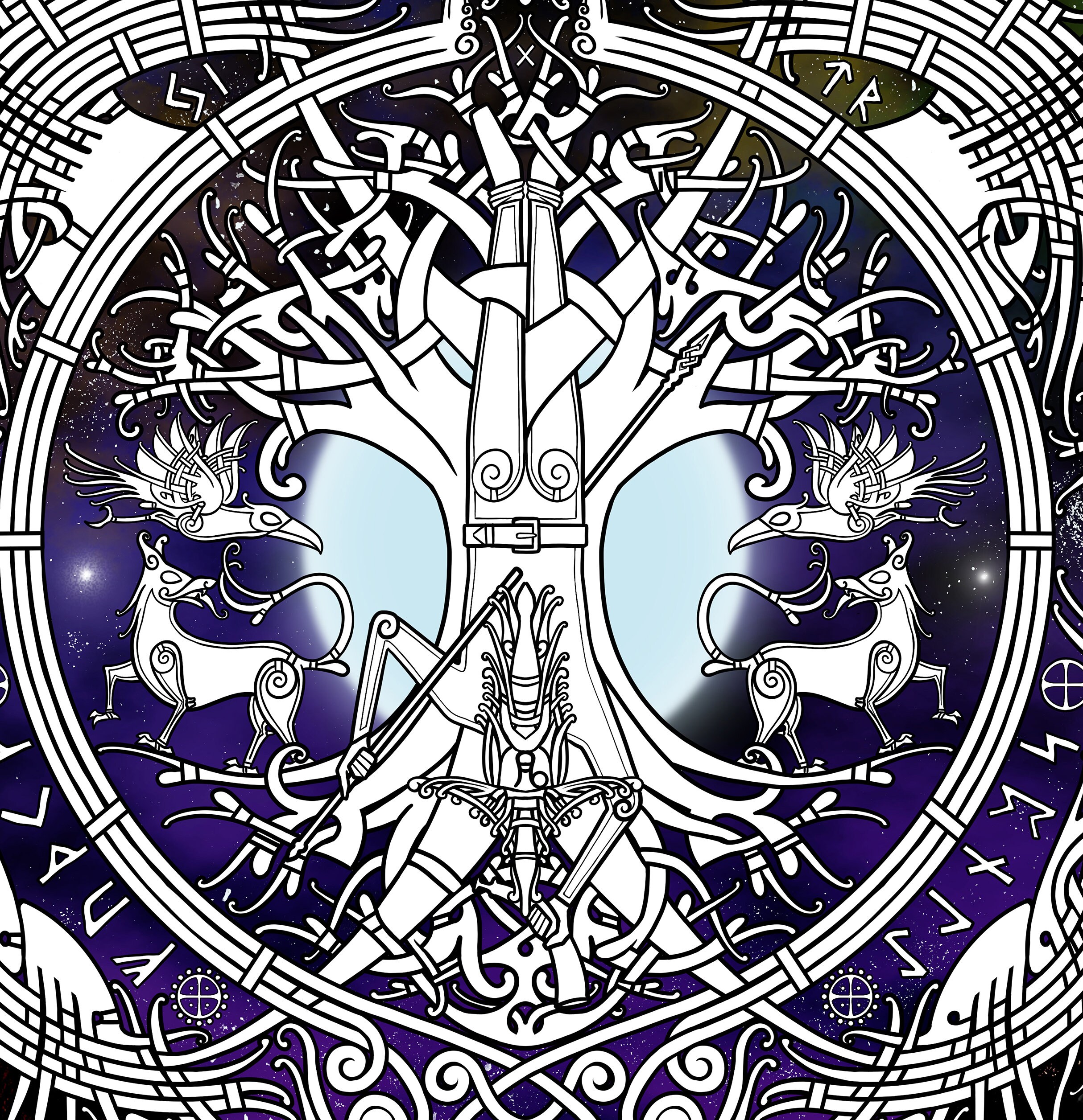 Odin Learning the Runes Print Night Variation Inspired by | Etsy UK