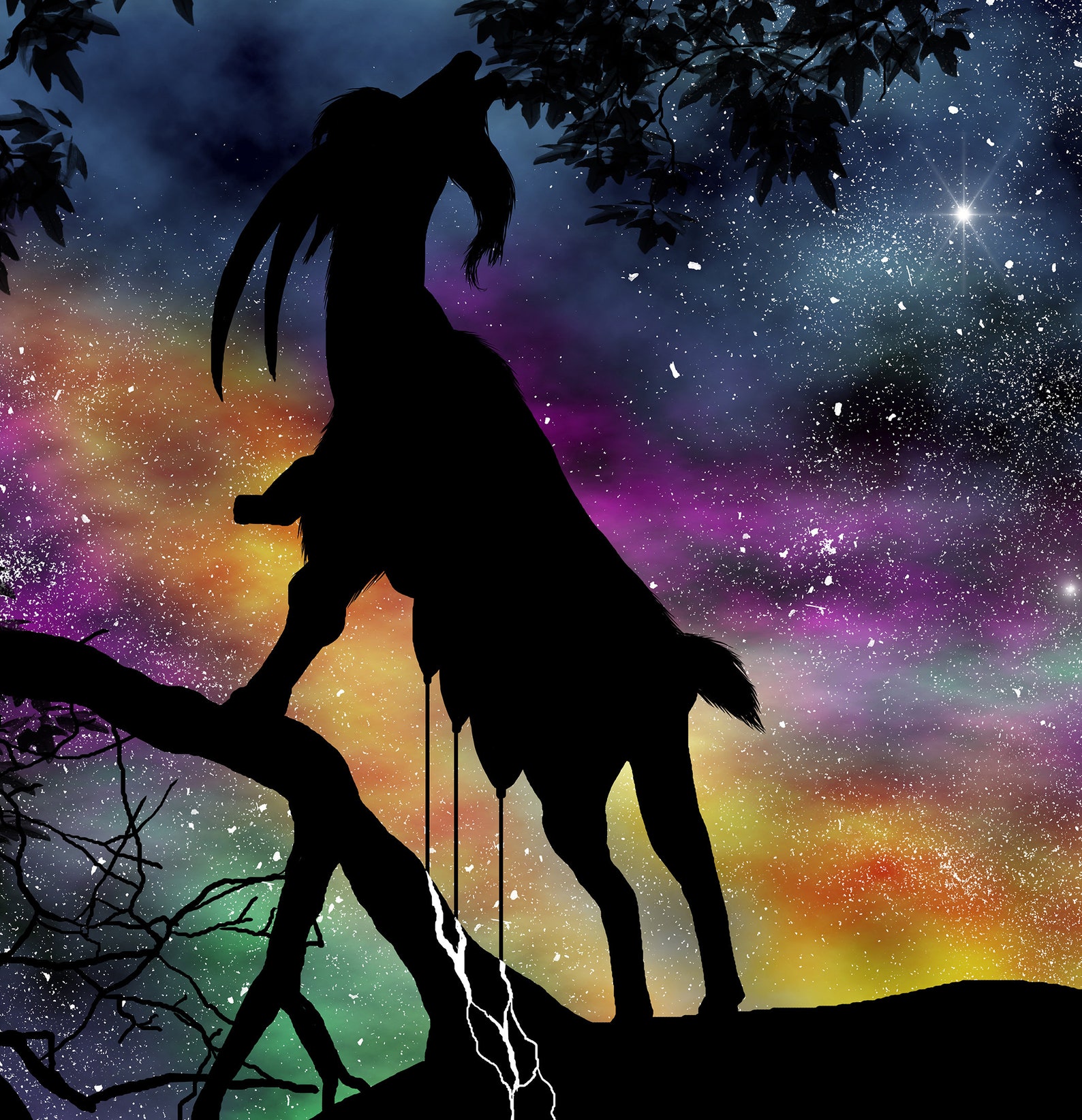 Heidrun Viking Goat Silhouette Art - Etsy