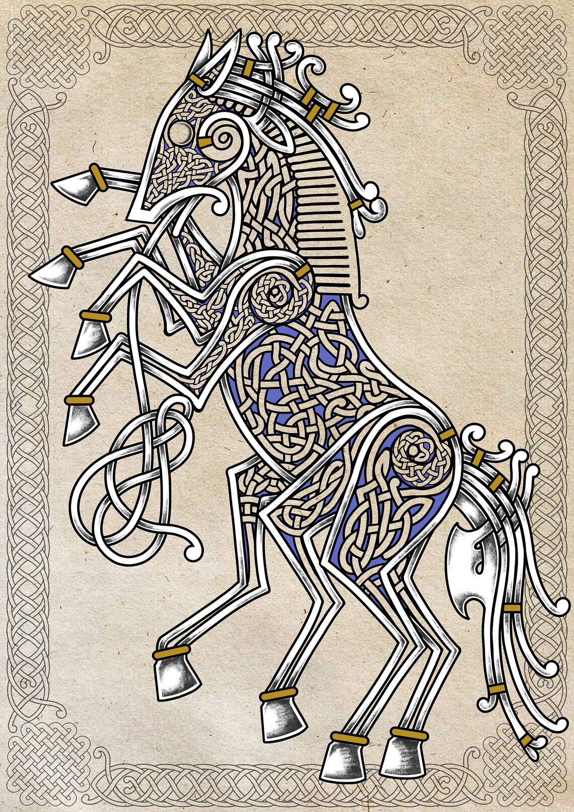 Sleipnir 8 Legged Horse of Odin Inspired by Traditional | Etsy UK