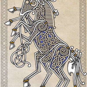 Sleipnir 8 Legged Horse of Odin Inspired by Traditional Nordic Artwork ...