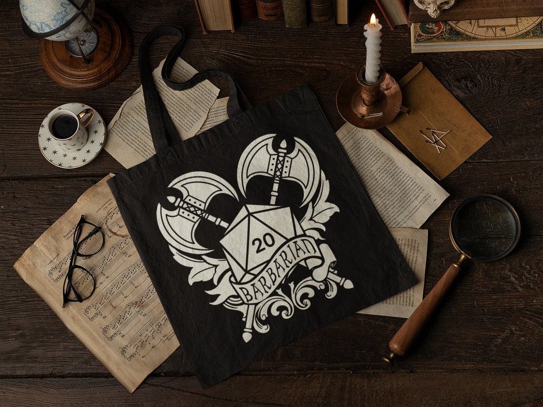 Black Tote Bags With D&D Class Symbols | Set of 12 Unique Designs ...