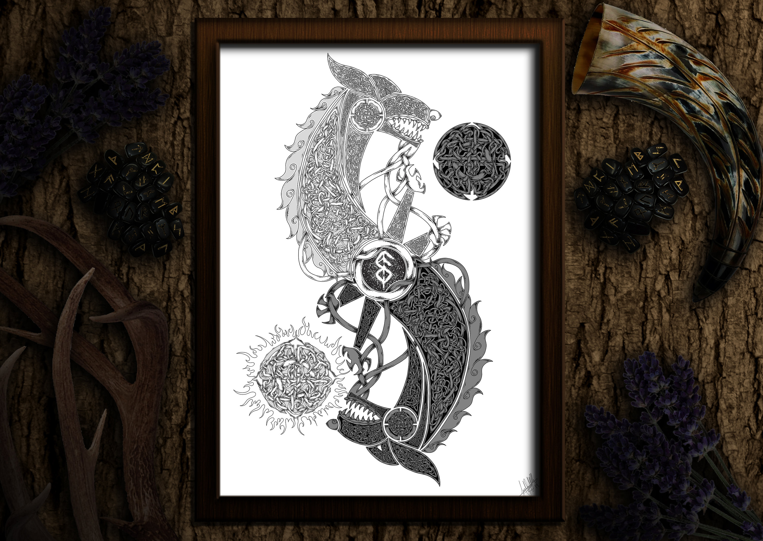 Norse Knot Work Wolf