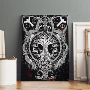 Odin Learning the Runes Print - Inspired by Traditional Nordic Artwork ...
