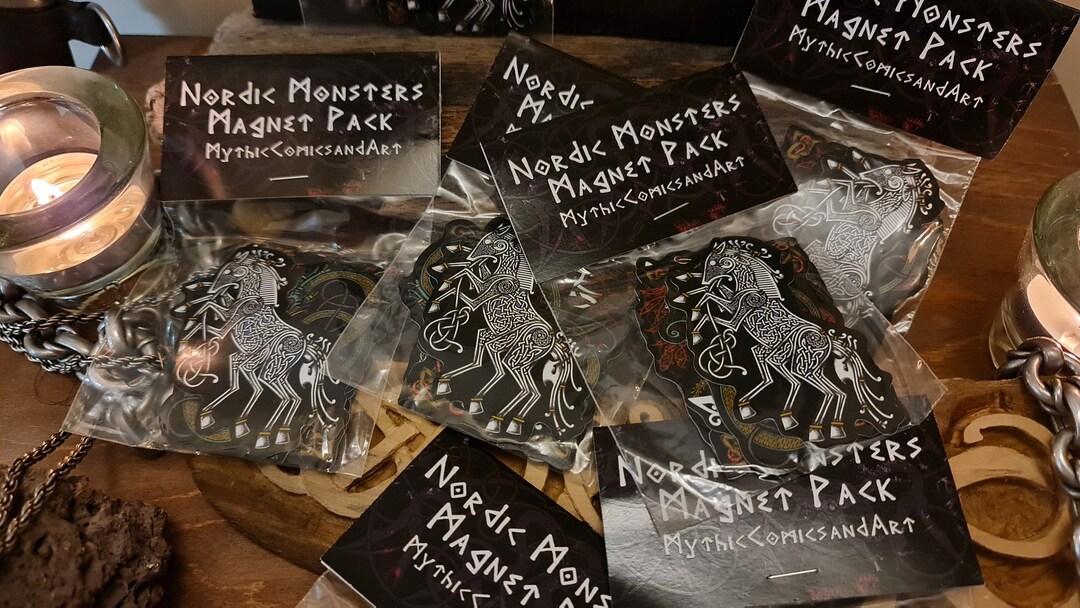 Nordic Viking Magnet Set of 5 Monsters of Norse Mythology - Etsy