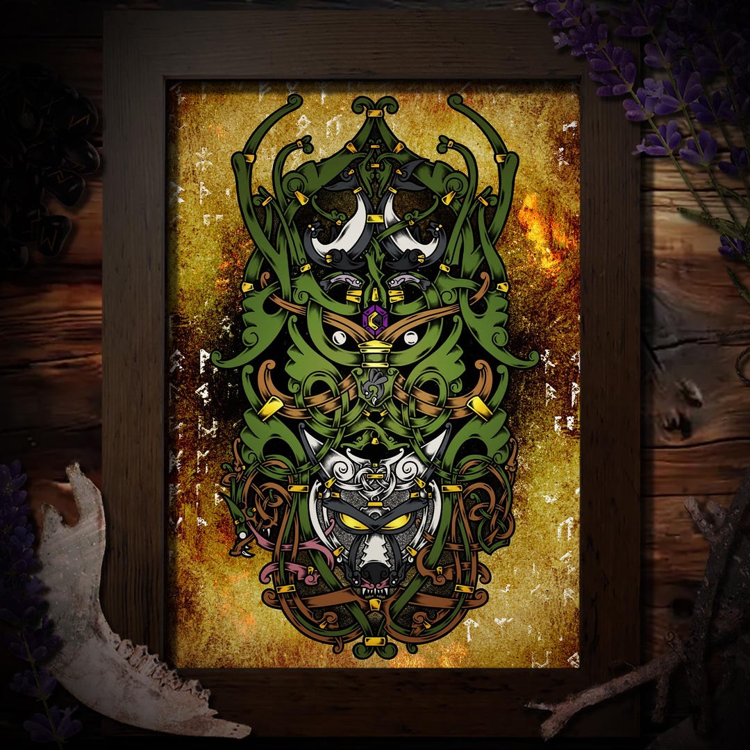 Loki Artwork, Viking Art, Viking Wall Art, Norse Mythology, Viking Loki ...