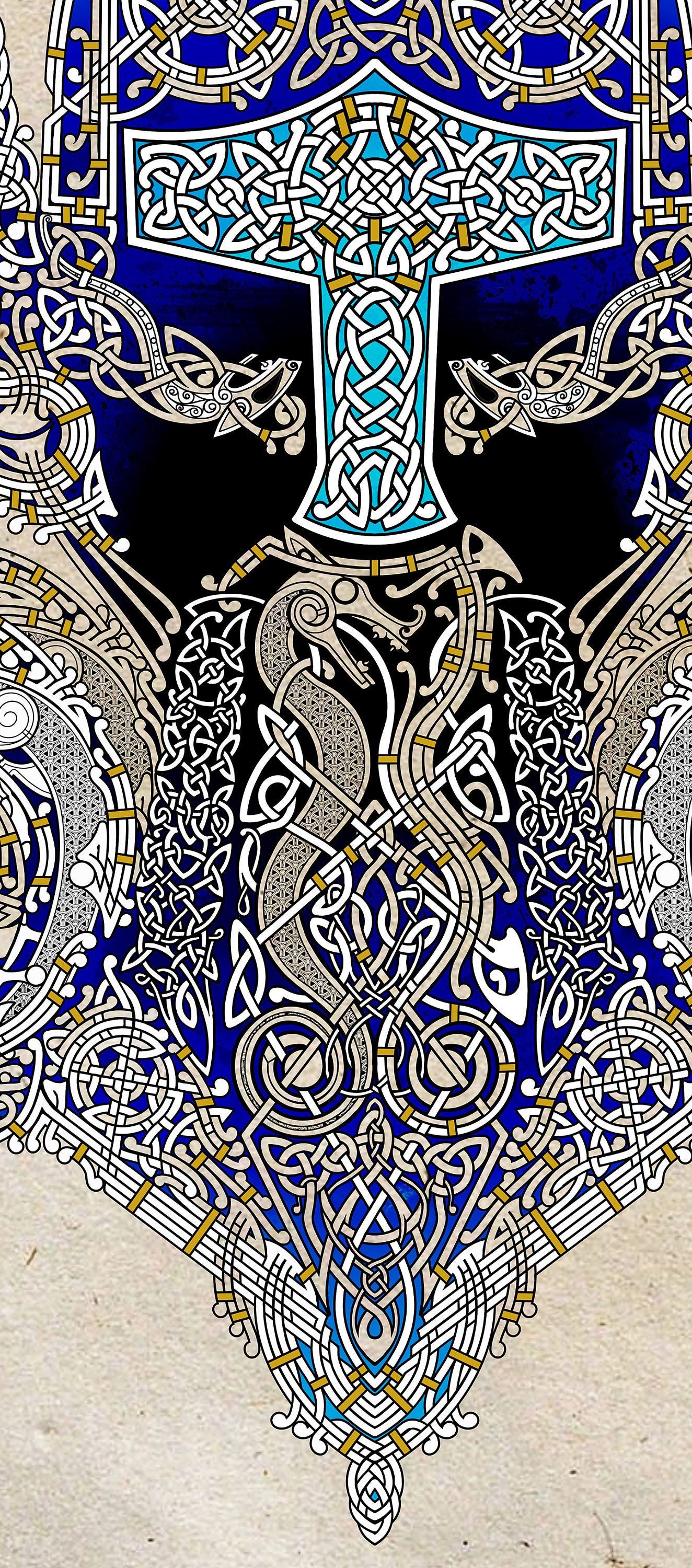 Thor Viking God of Thunder Traditional Norse Knot-work Art - Etsy