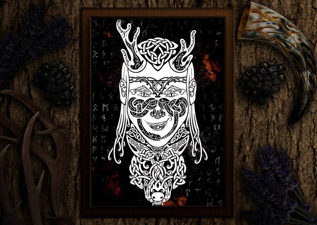 Loki God of Mischief Traditional Norse Knot-work Art - Etsy