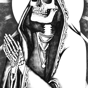 Santa Muerte Praying Christian Art Print - Etsy UK