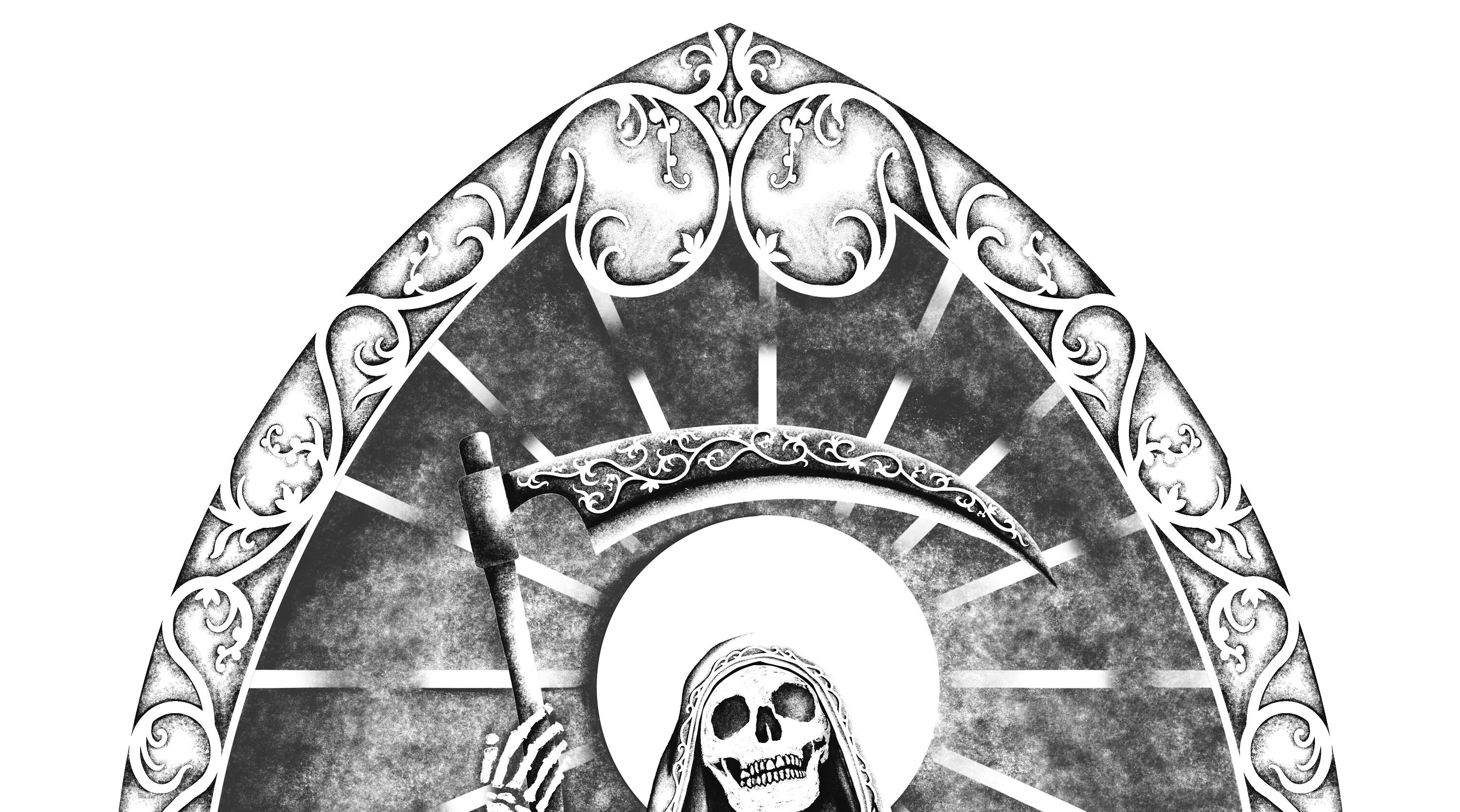 Santa Muerte Christian Art Pencil Drawing Print | Etsy