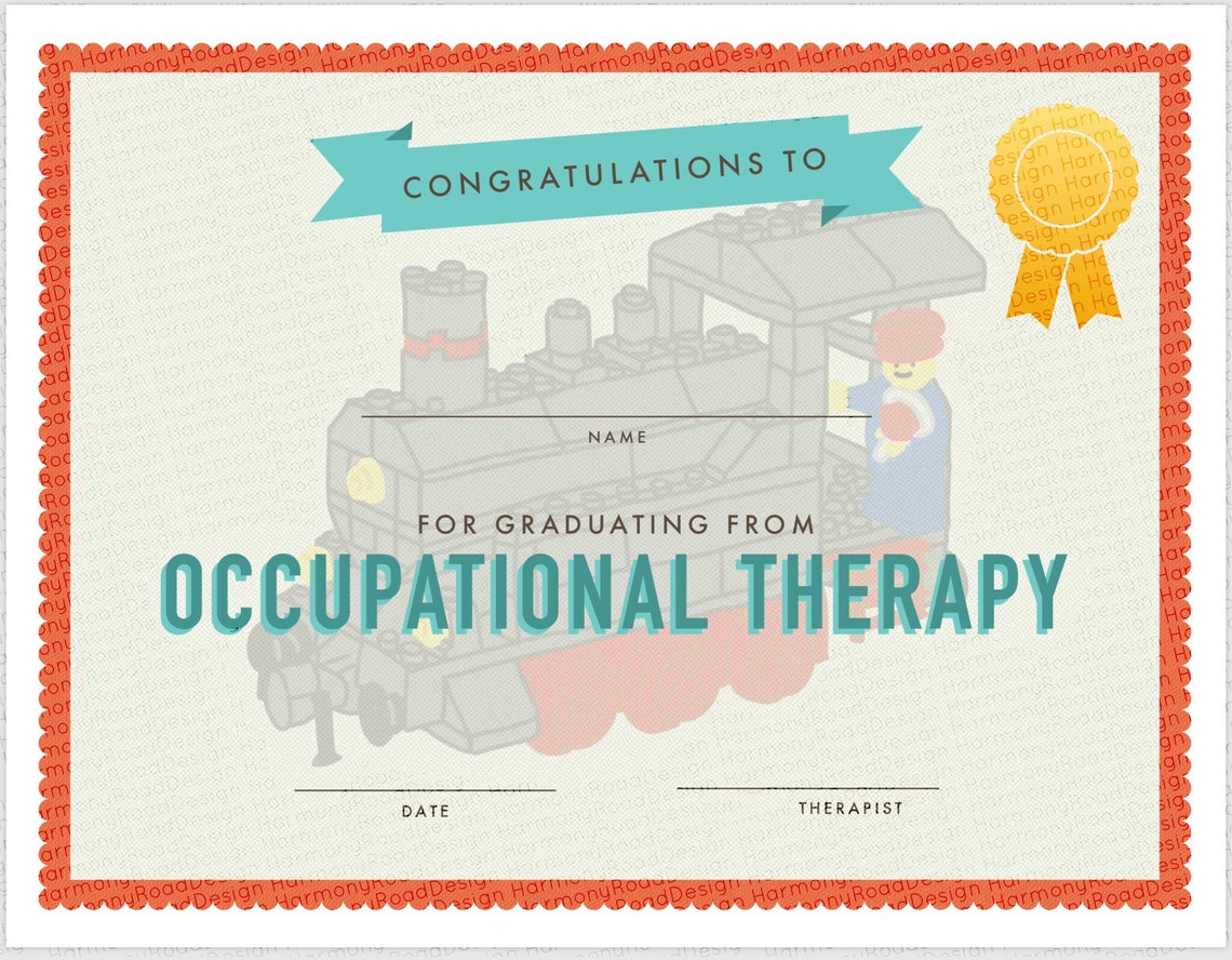 Occupational Therapy Kids Graduation Certificate Template OT | Etsy