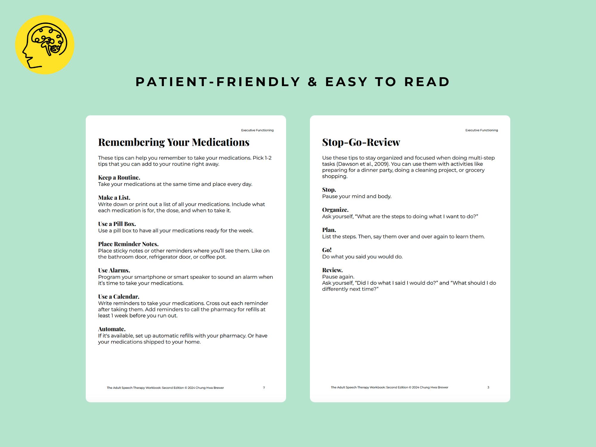 The Executive Functioning Workbook PDF Brain Injury TBI Stroke Evidence ...