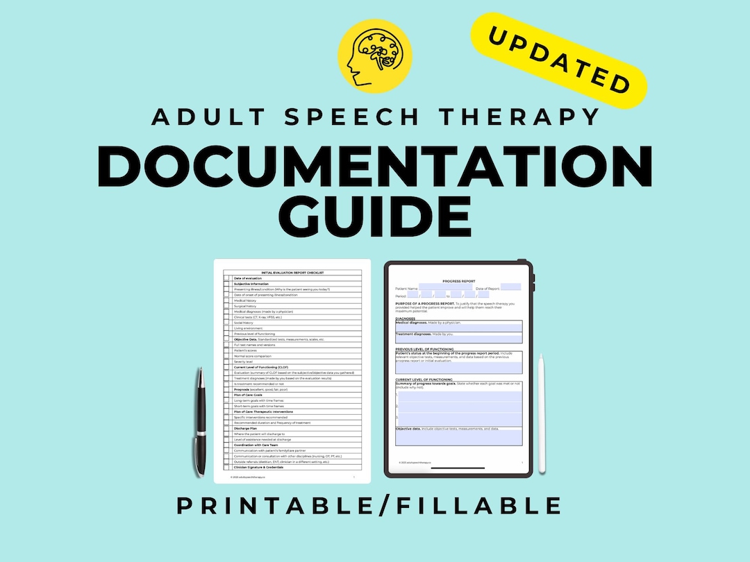The Adult Speech Therapy Documentation Guide PDF, Templates and ...