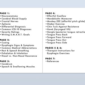 Medical Speech Therapy Reference Chart, PDF, Adult Speech Therapy Cheat ...