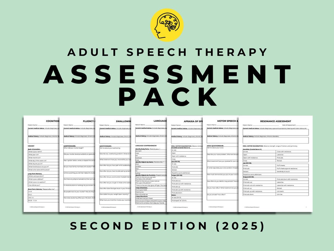 The Adult Speech Therapy Assessment Pack PDF, Informal Speech and ...