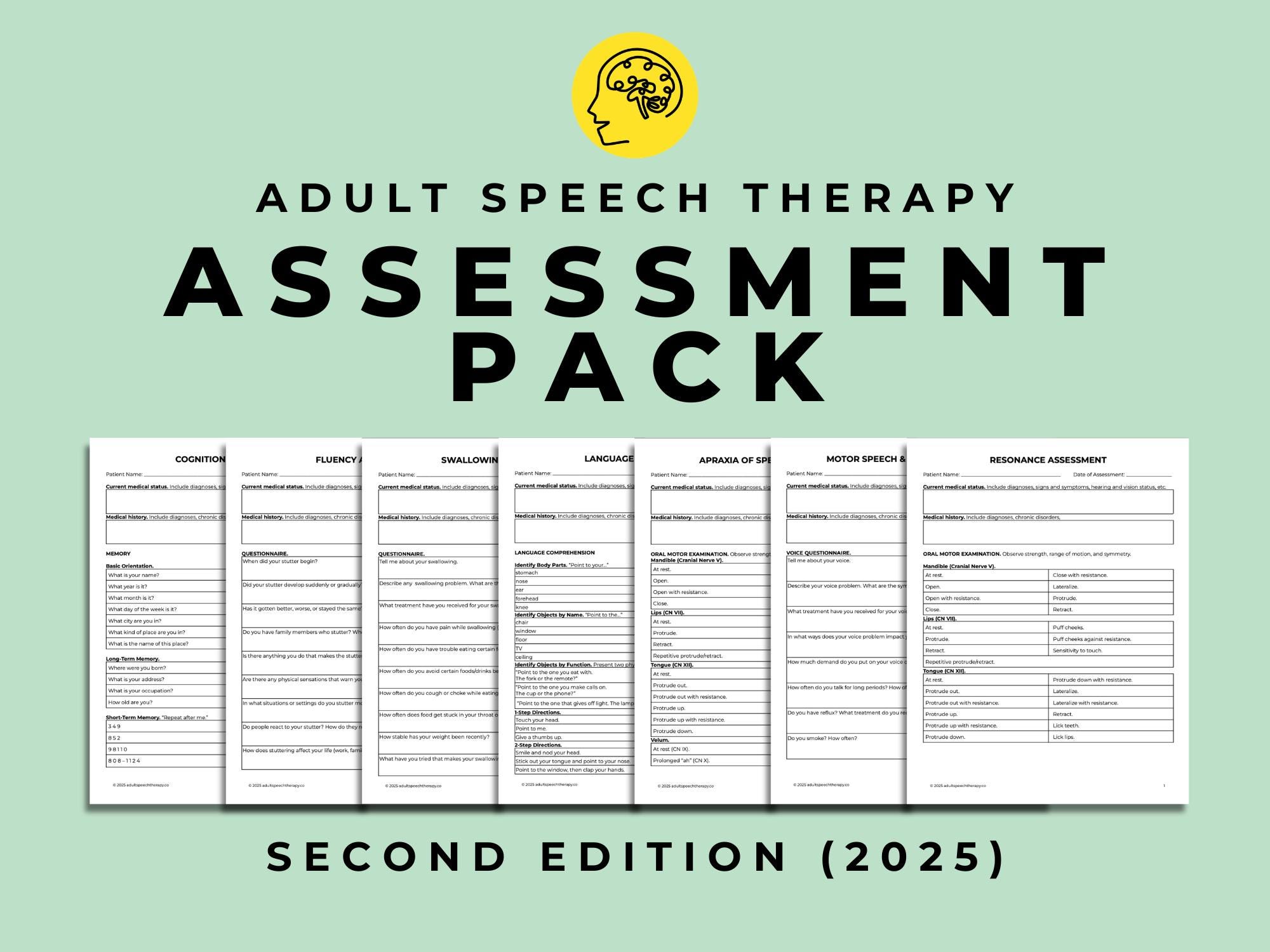 Adult Speech Therapy Assessment Pack, Informal Tools (PDF) - Etsy