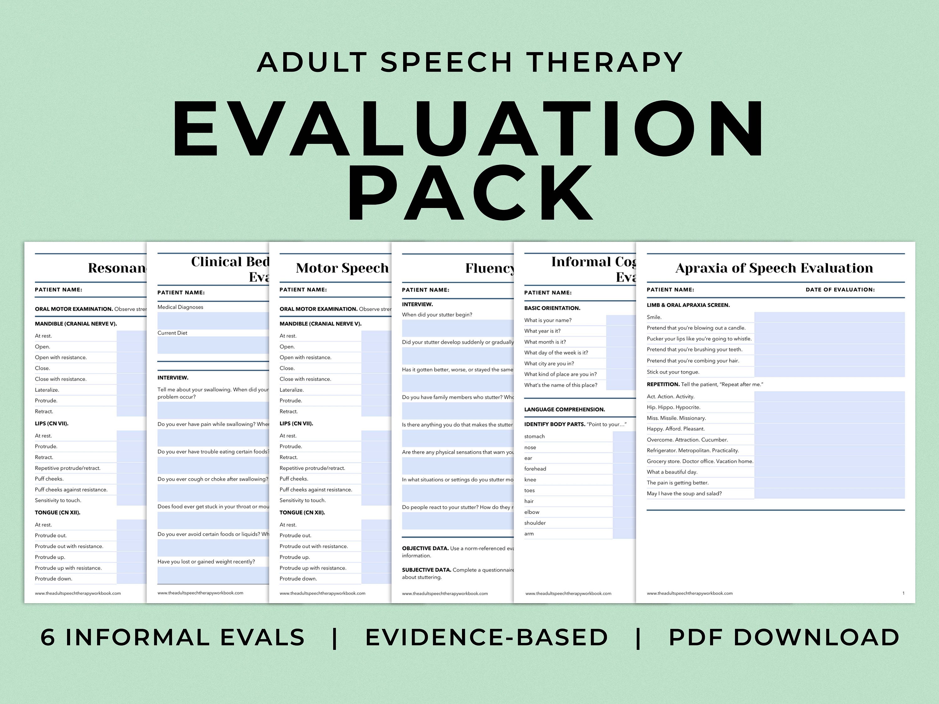 SLP Assessment Forms 6 Adult Evaluation Templates Aphasia - Etsy Australia SLP Assessment Forms 6 Adult Evaluation Templates Aphasia - Etsy Australia