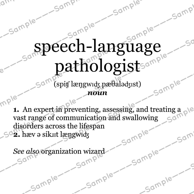 Speech Language Pathologist Definition Print gift SLP SLT | Etsy