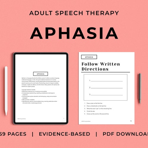 Aphasia Pack PDF Patient Handouts Worksheets Resources - Etsy New Zealand