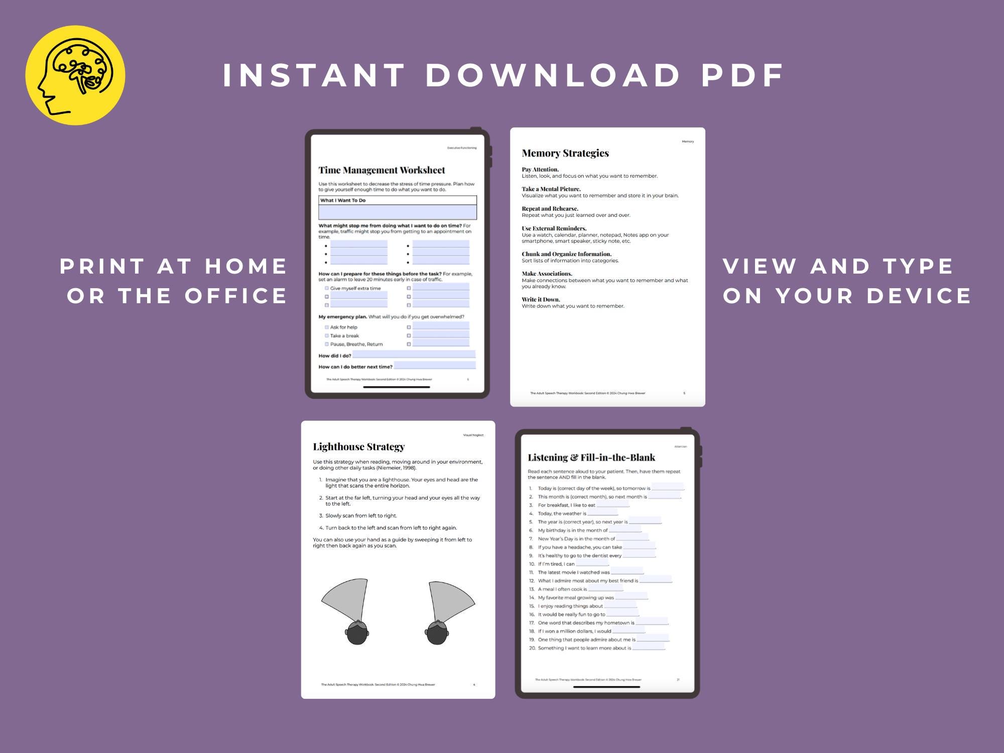 Cognitive Rehabilitation Bundle: Executive Functioning, Attention ...