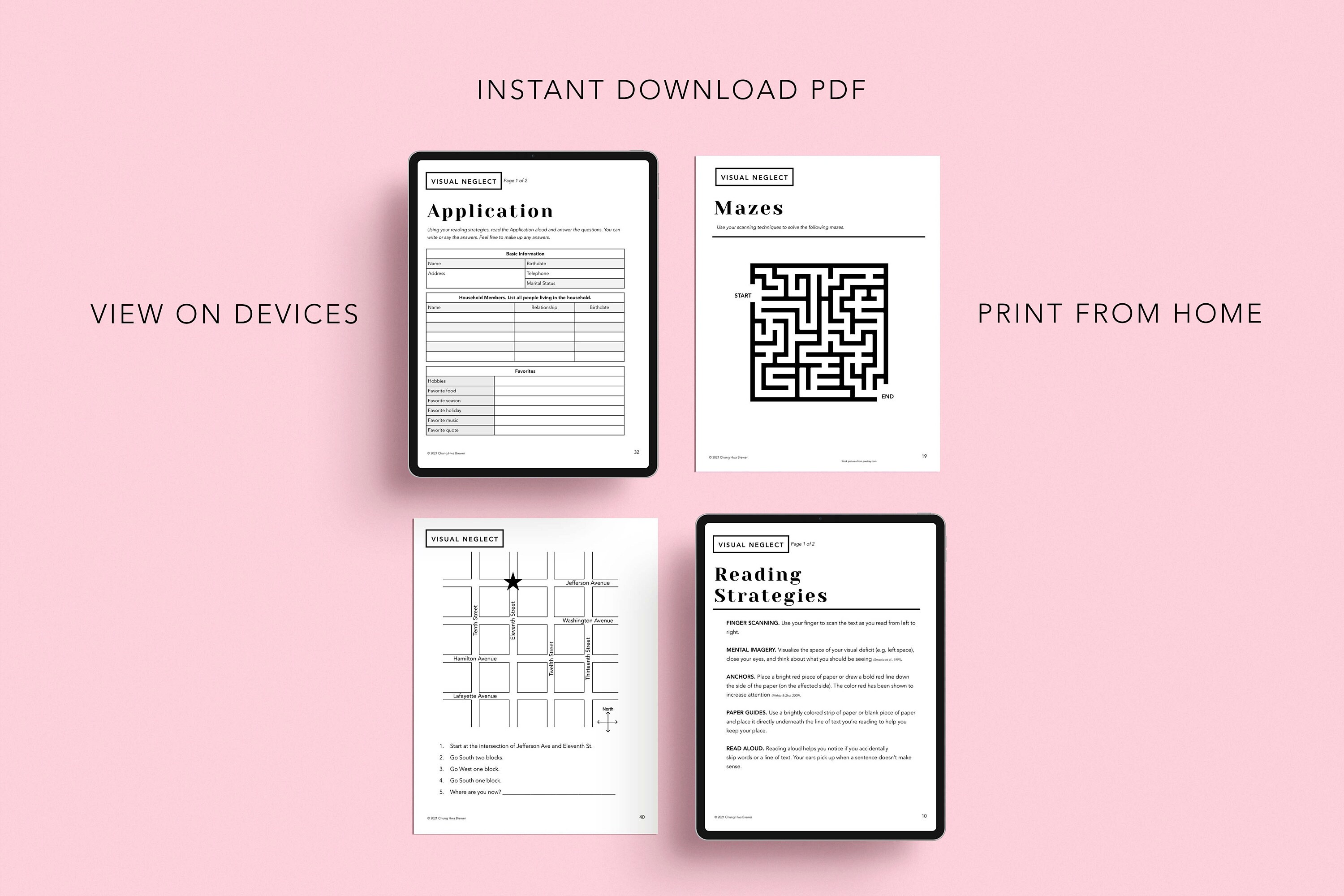 Visual Neglect Pack, PDF, Patient Handouts, Worksheets, Resources ...