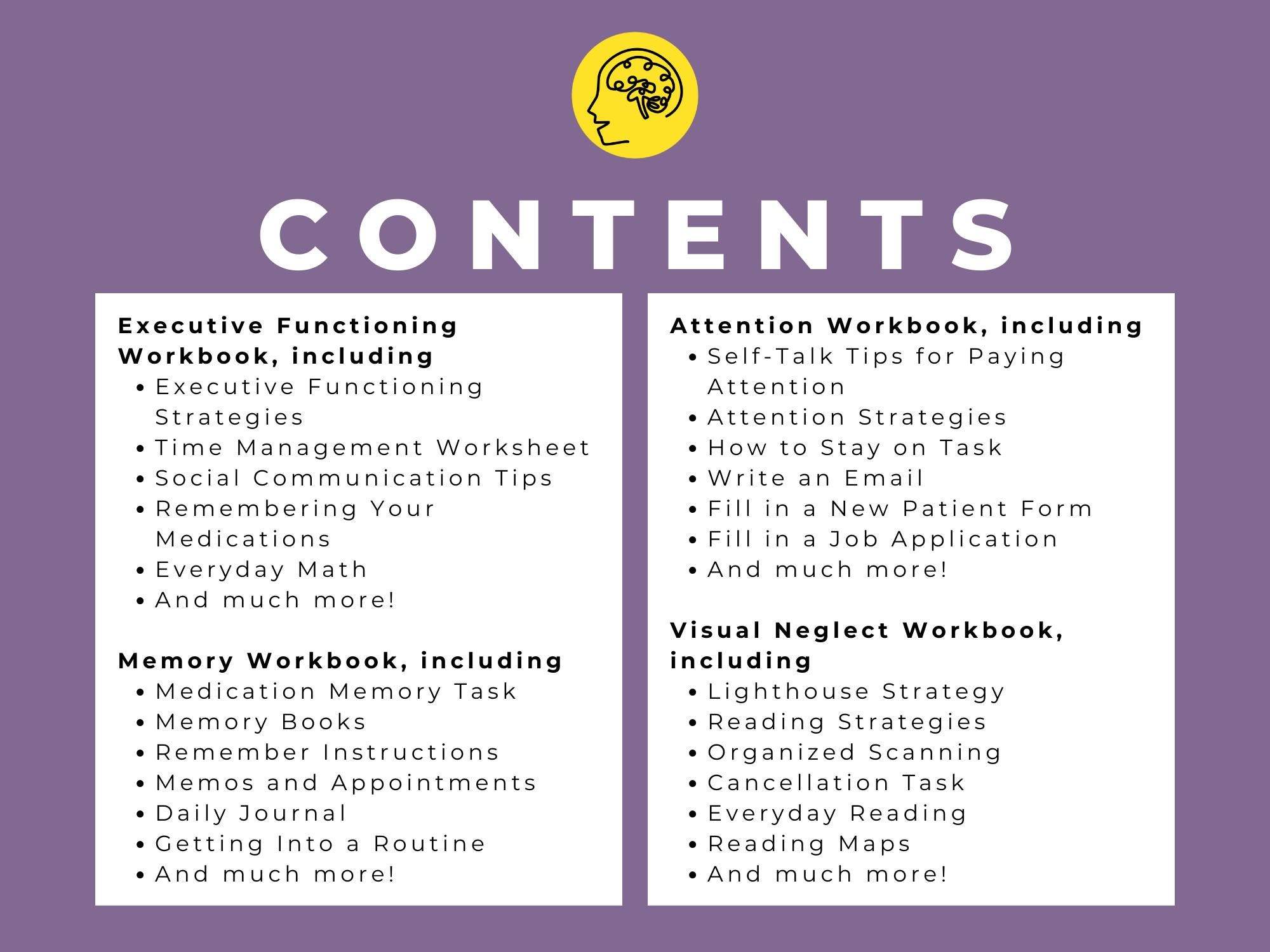 Cognitive Rehabilitation Bundle: Executive Functioning, Attention ...