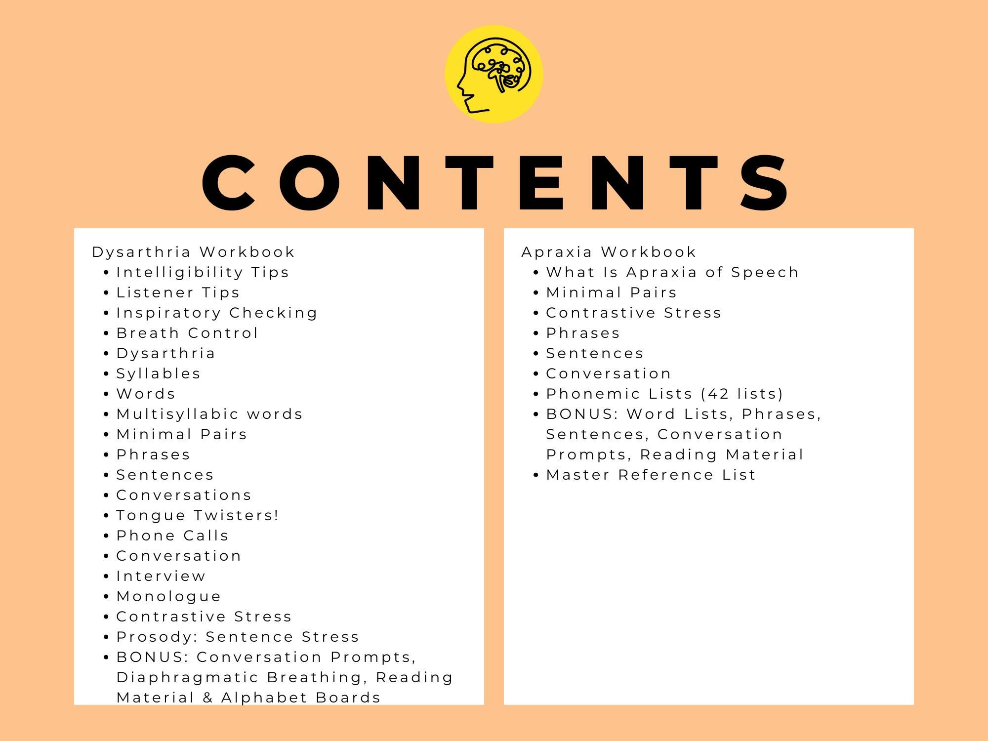 The Dysarthria & Apraxia Workbooks PDF Evidence-based Speech Therapy ...