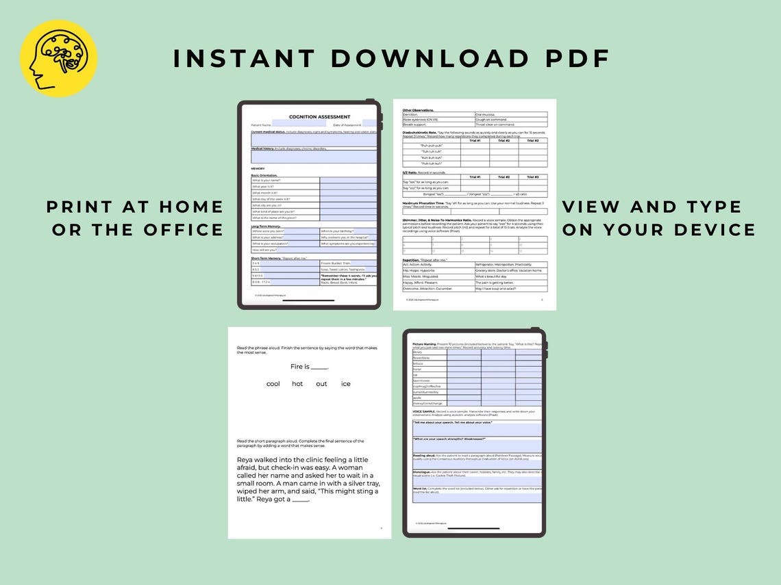 The Adult Speech Therapy Assessment Pack PDF, Informal Speech and ...