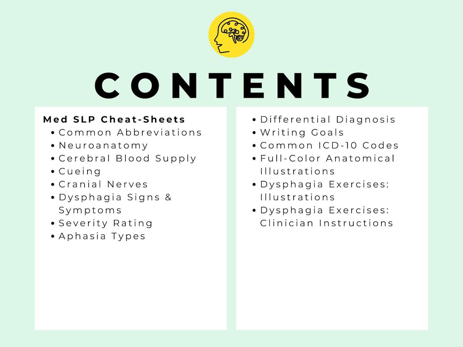 Medical SLP Reference Chart PDF Speech Therapy Study Guide and Cheat ...