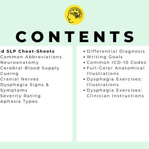 Medical SLP Reference Chart PDF Speech Therapy Study Guide and Cheat ...