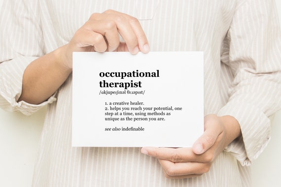 Card for Occupational Therapist OT Thank you Definition PDF | Etsy
