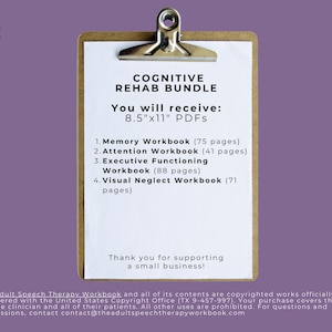 Cognitive Rehabilitation Bundle: Executive Functioning, Attention ...