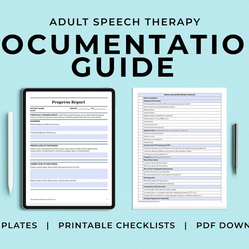 Documentation Guide Speech Therapy Documentation Examples Etsy
