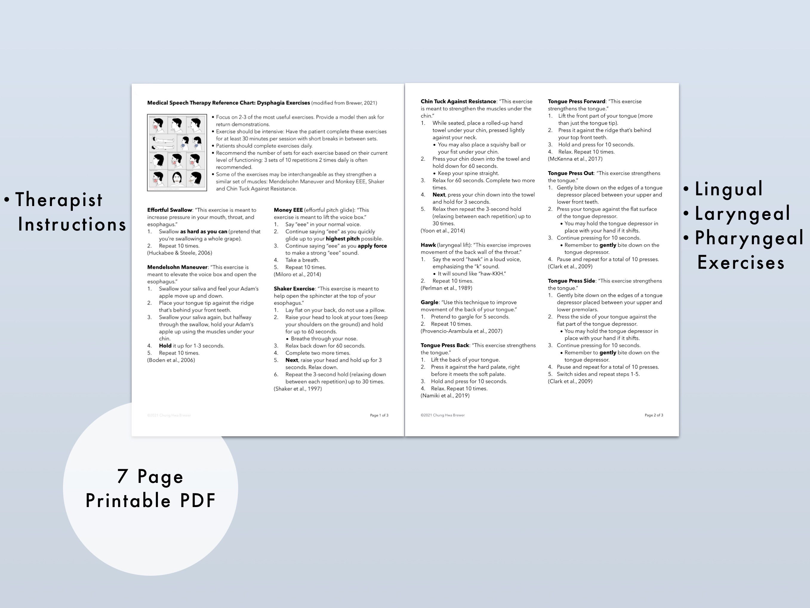 Medical Speech Therapy Reference Chart PDF Adult Speech - Etsy Canada