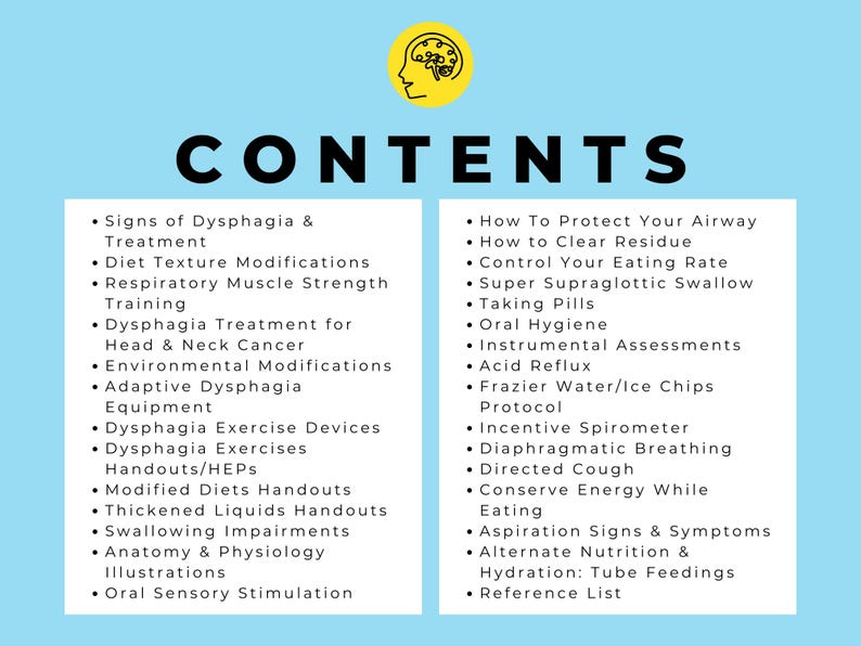 The Dysphagia Workbook PDF Swallowing Exercises With Pictures Handouts ...