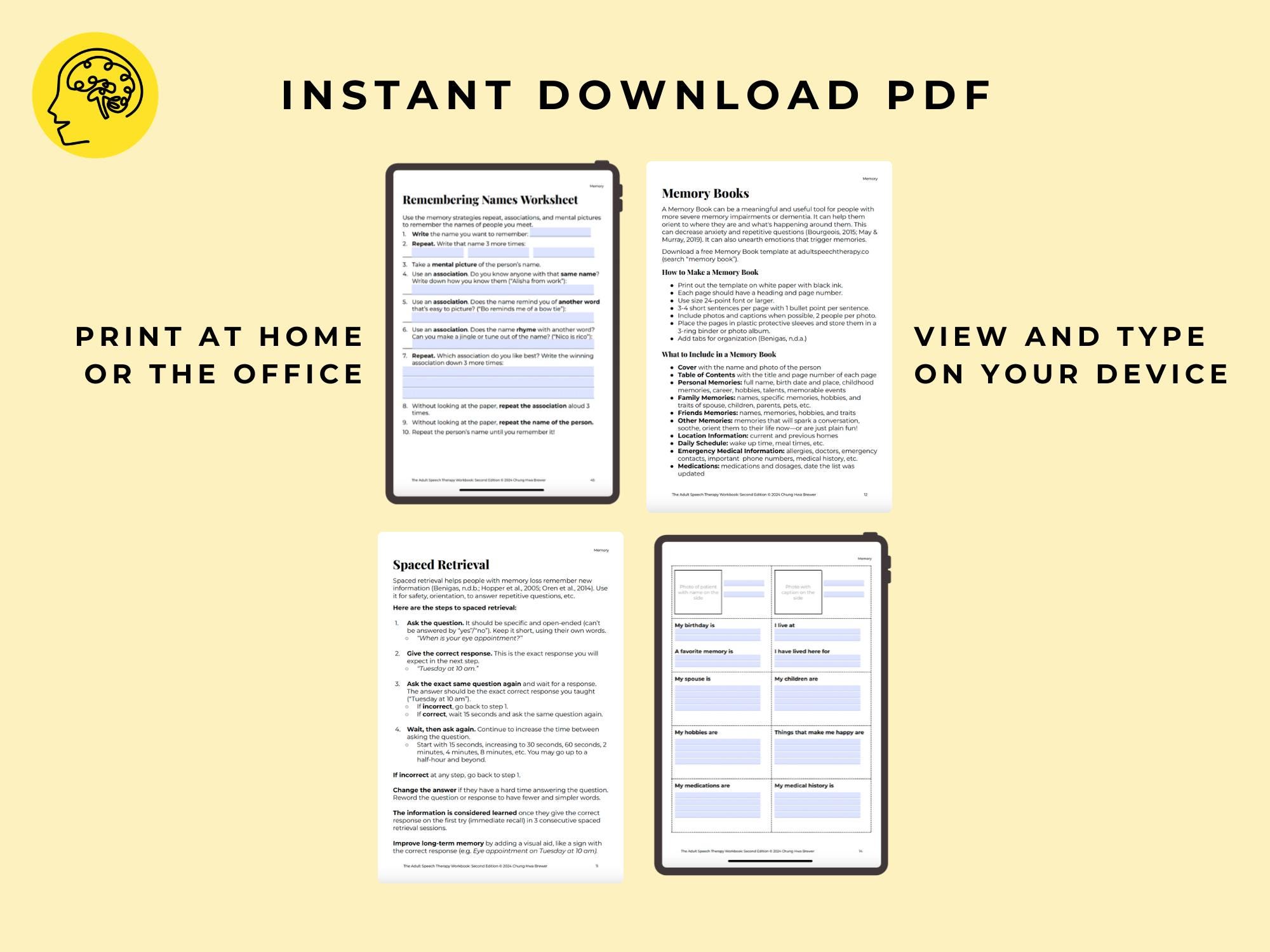 The Memory Workbook PDF Functional, Evidence-based Cognitive Worksheets ...