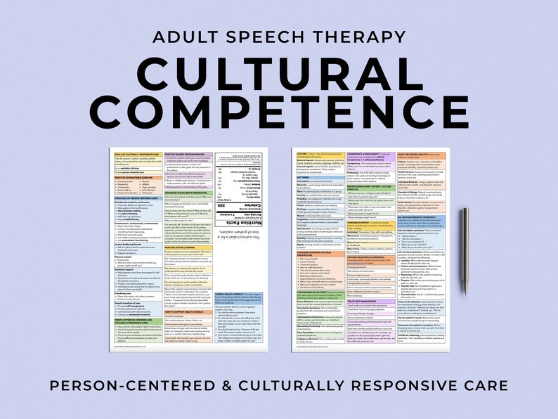 Cultural Competence Reference Chart for Health Care Providers - Etsy ...