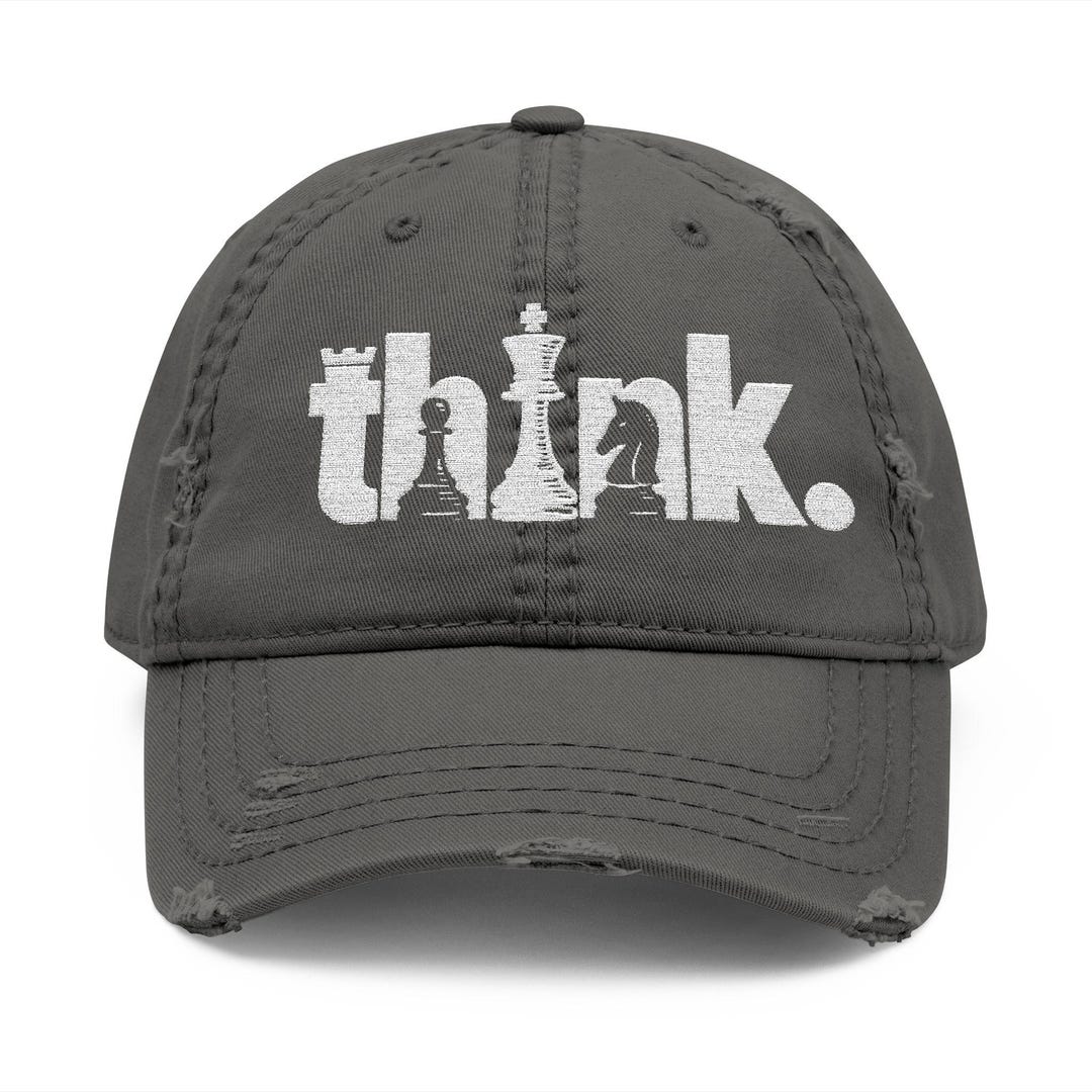 Thin Chess Distressed Embroidered Hat | Dad Hat, Vintage Style - Etsy