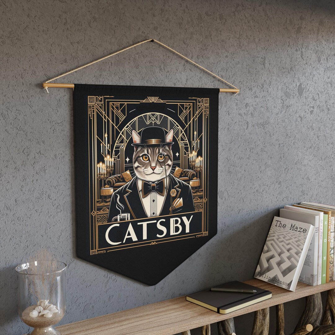 Catsby Art Deco Cat Pennant | Vintage Gatsby Style Wall Banner - Etsy