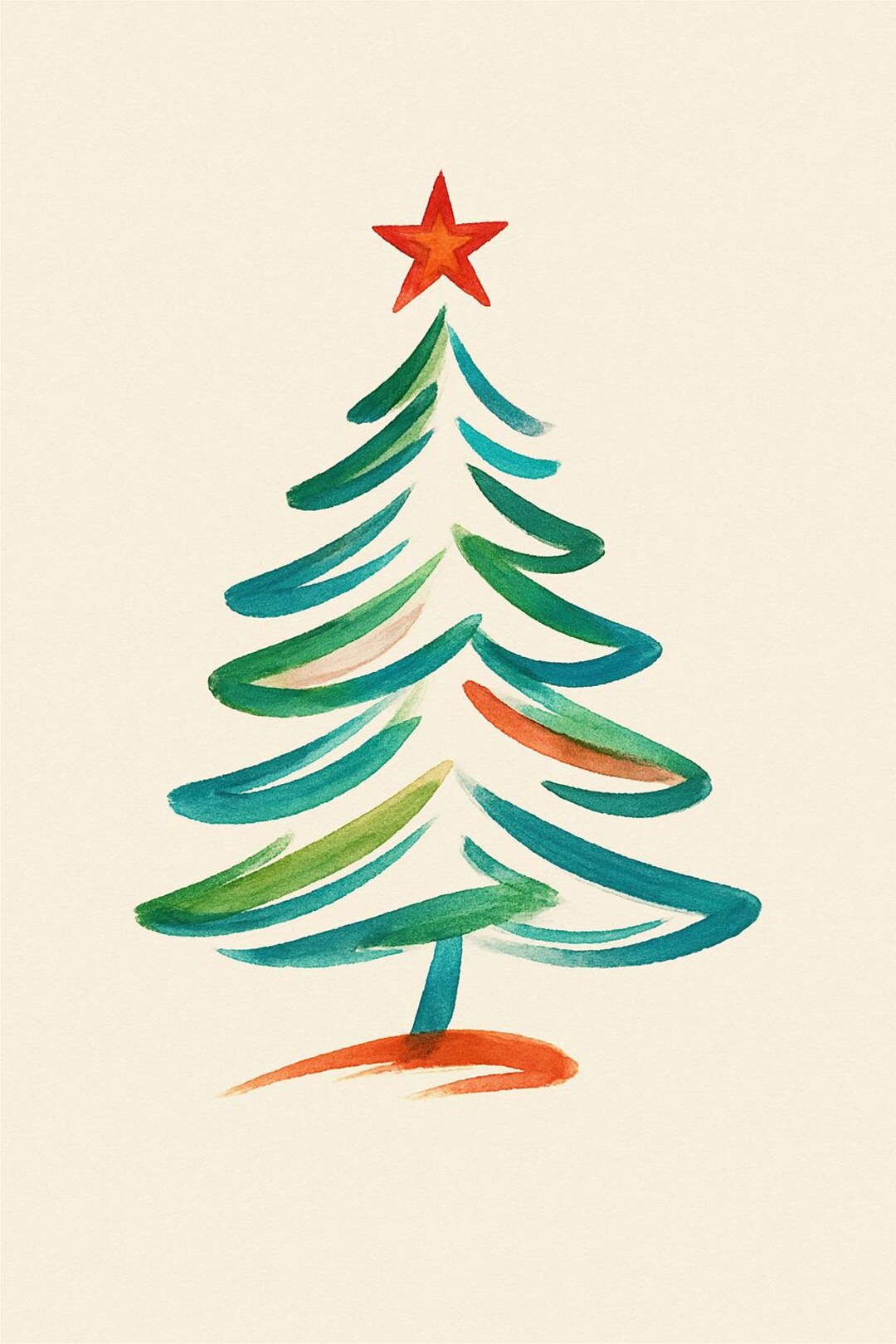 Christmas Tree | Digital Download | Simple | Modern Tree Illustration ...