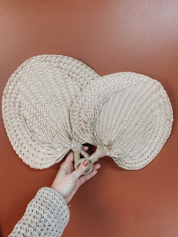 Raffia Hand Fans Set of Two - Etsy