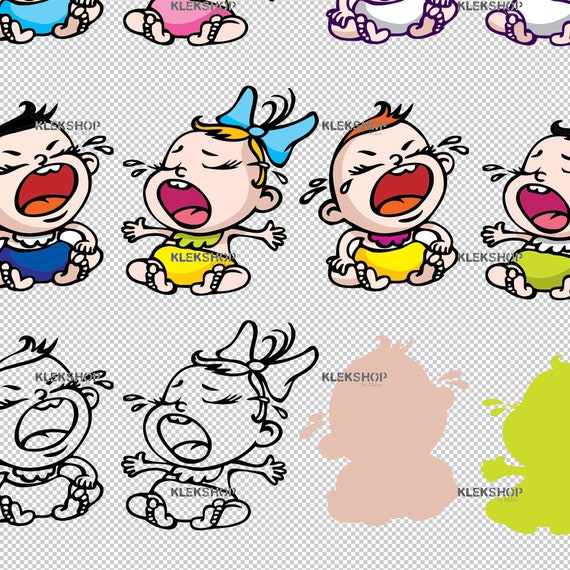 Crying Baby Clip Art Girl