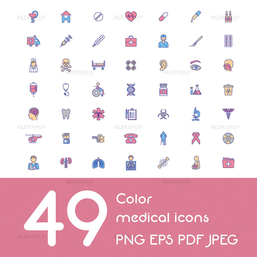 Color Medical Icons Collection/digital File/icon Set/personal - Etsy