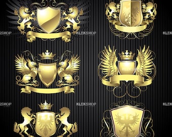 Shield Crest Vector Image Digital Download JPEG PNG PDF Cut File - Etsy