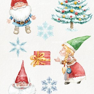 Christmas Gnomes, Christmas Clipart, Watercolor Clipart, Nordic ...