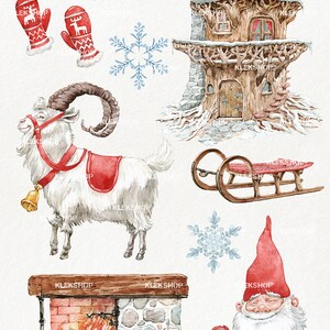 Christmas Gnomes, Christmas Clipart, Watercolor Clipart, Nordic ...